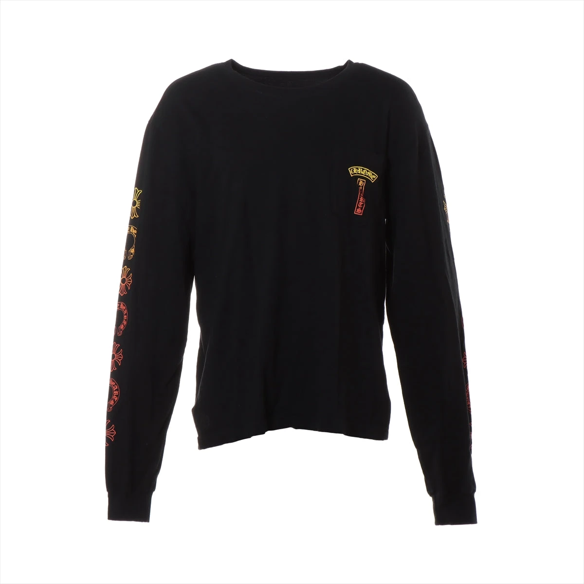クロムハーツ ロングTシャツ コットン L ブラック×イエロー クロムハーツ ロングTシャツ コットン L ブラック×イエロー