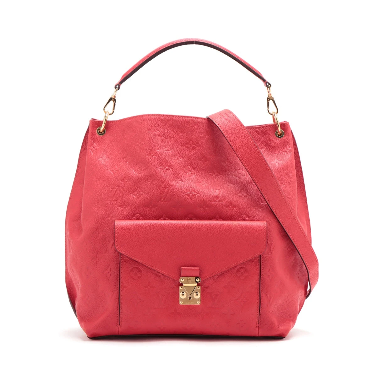 ルイ ヴィトン モノグラム アンプラント メティス ハンドバッグ M40811 レッド レザー レディース LOUIS VUITTON 【中古】 ヴィトン モノグラム アンプラント メティス M40811 A3080573｜中古